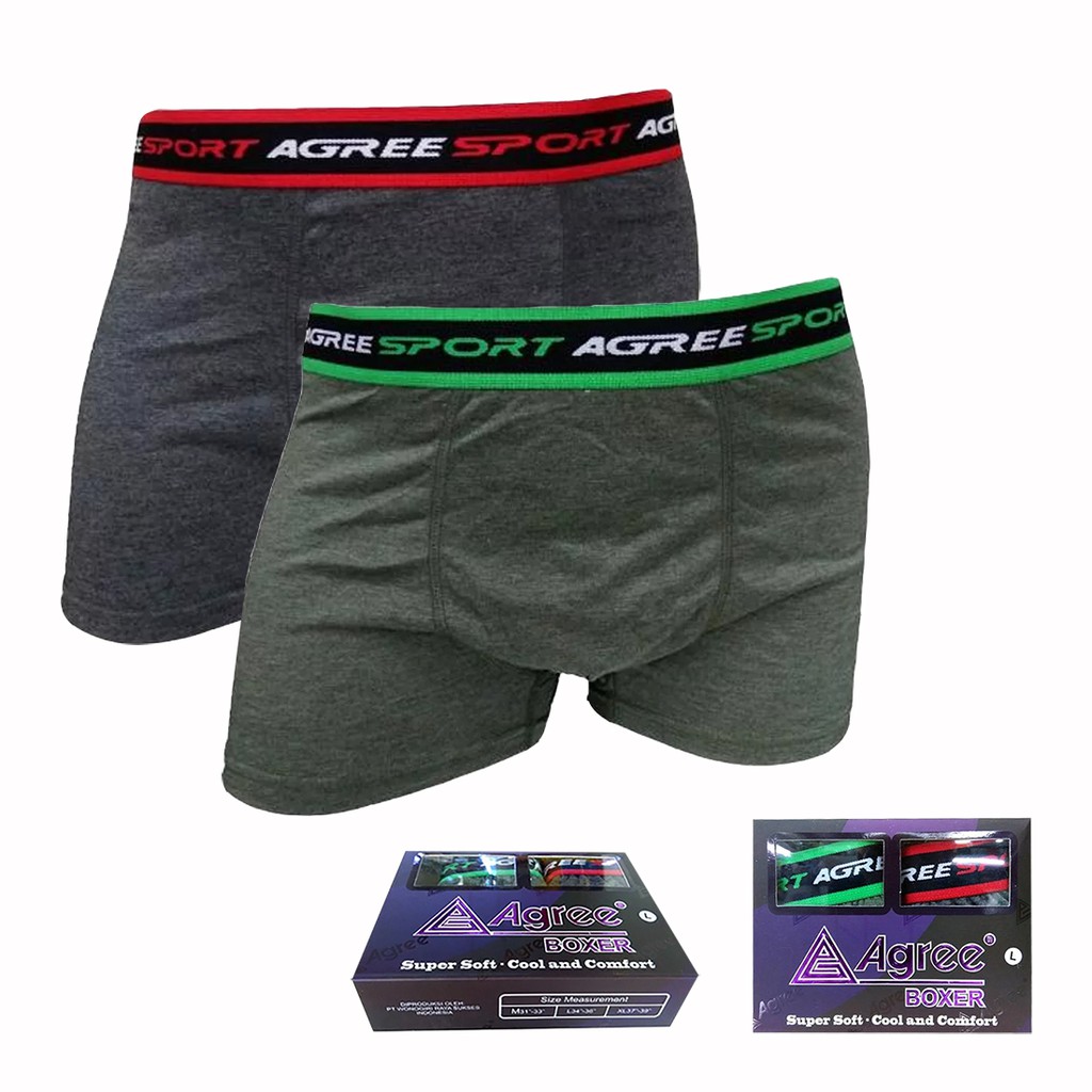 Jual 2 Pcs Boxer Pria - Celana Dalam Pria - Agree Sport | Shopee Indonesia