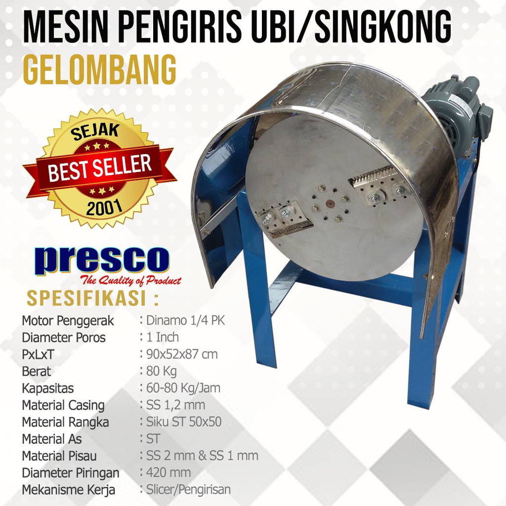 Jual Mesin Pengiris Ubi/Singkong/Kentang Bentuk Gelombang | Shopee ...