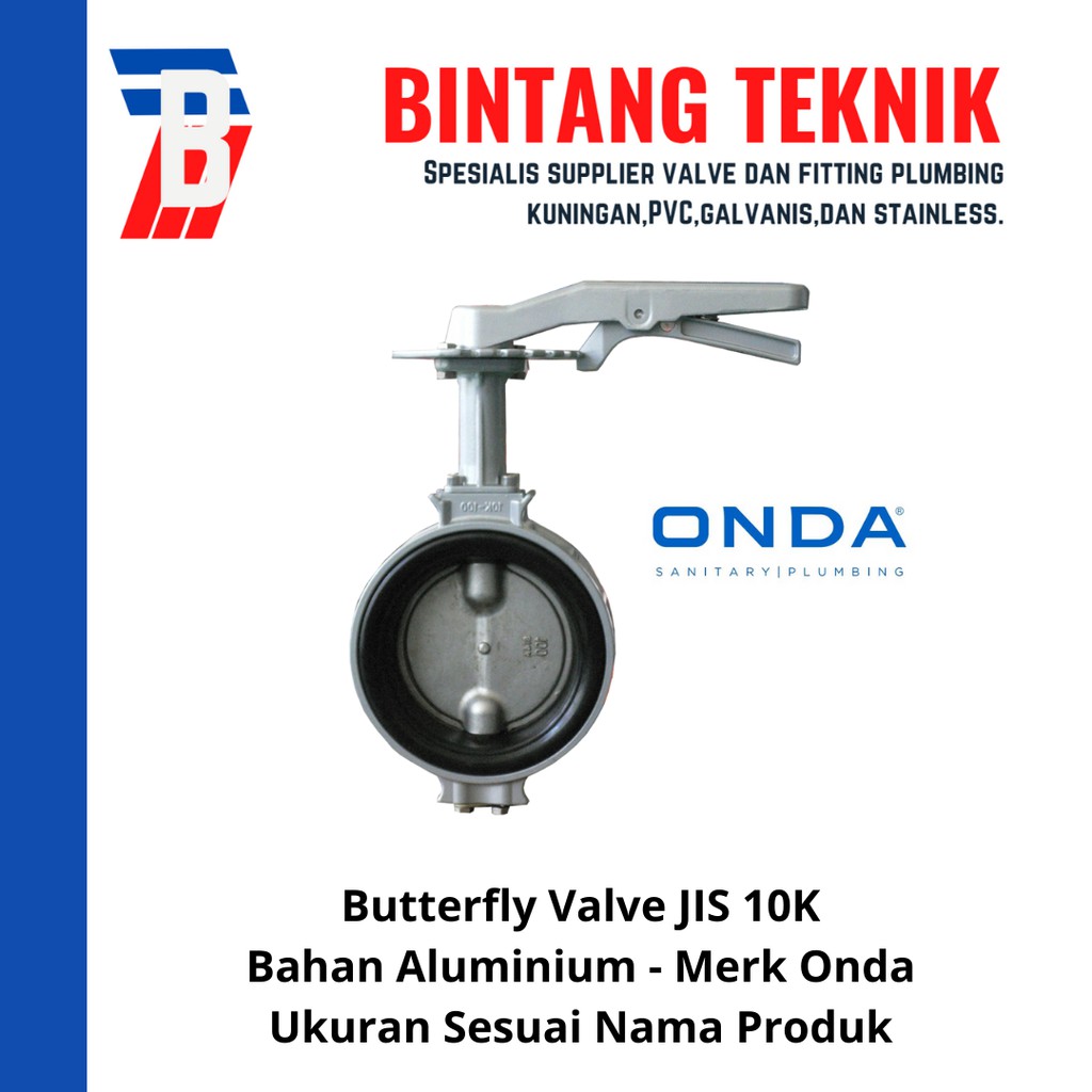 Jual Butterfly Valve 12" inch Aluminium Onda (DN 300) JIS 10K | Shopee ...