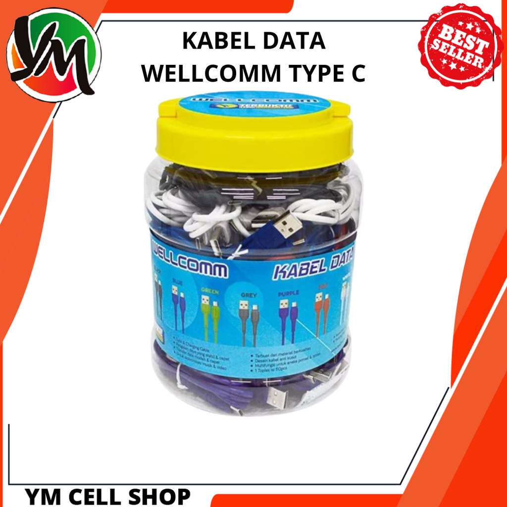 Jual KABEL DATA WELLCOMM TOPLES TYPE C | Shopee Indonesia