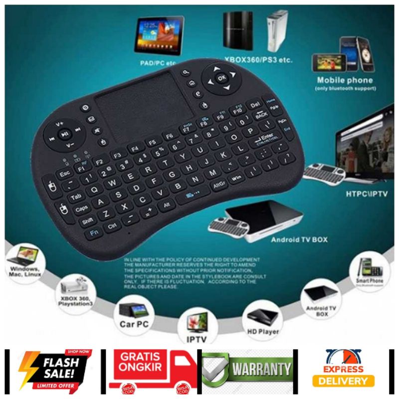 Jual Mini Keyboard Android 2.4 ghz Wireless Key board Bluetooth i8 ...