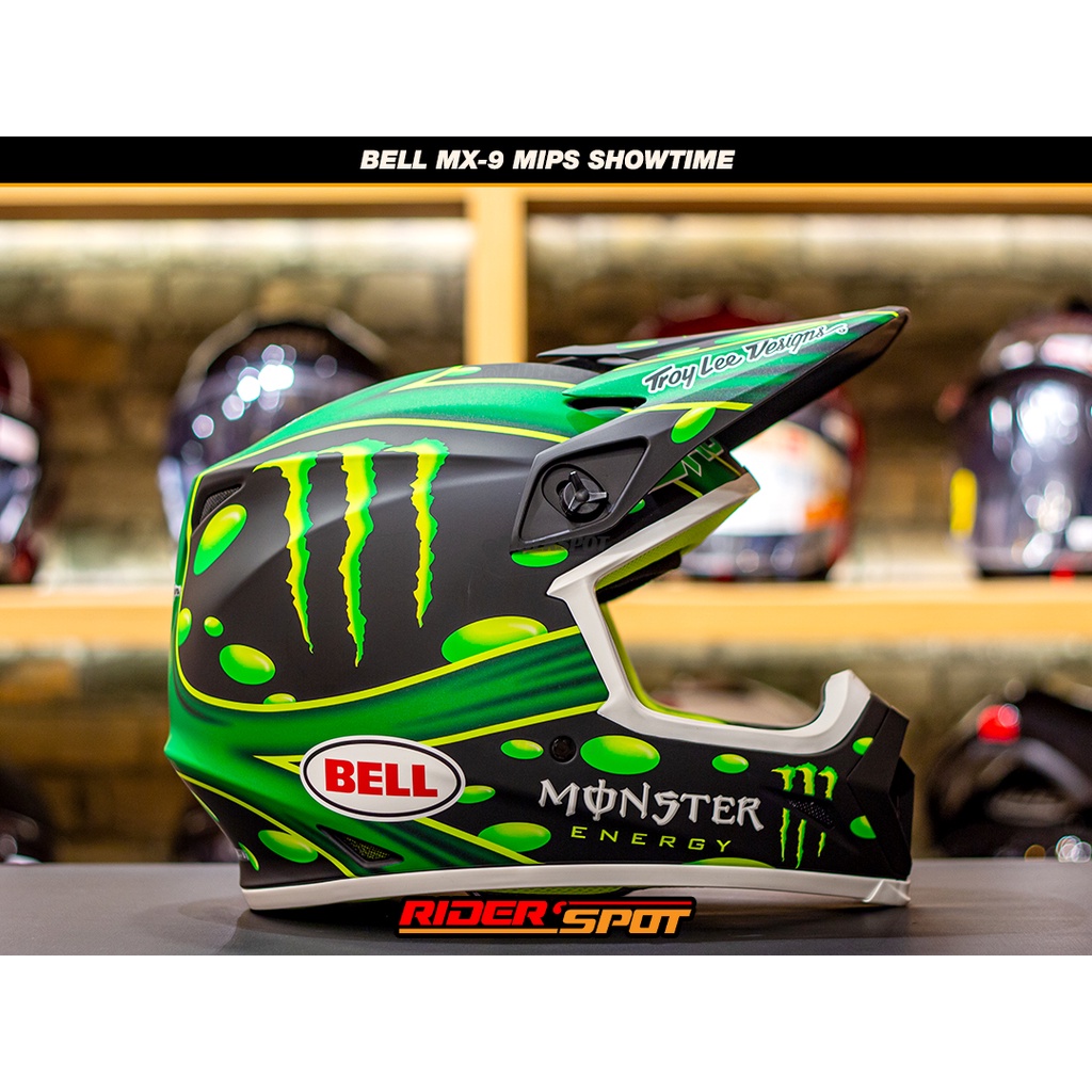 Jual Helm Bell MX-9 MIPS Showtime Matte Black Green Dirt Full Face ...