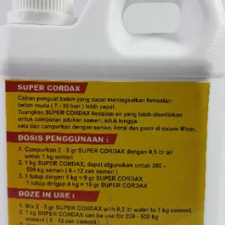 Jual Obat Cor Super Cordax / Cairan penguat Beton / Pengeras Beton 1lt ...