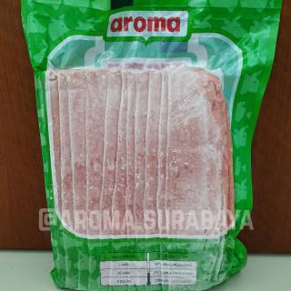 Jual AROMA Smoked Beef Rasher Bacon 1000gr / 1kg Daging Sapi Bacon ...