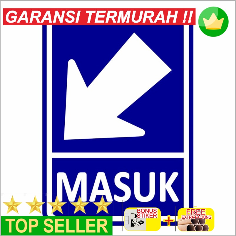 Jual Terlaris Rambu Petunjuk Arah MASUK KELUAR 35cm x 50cm Plat ...