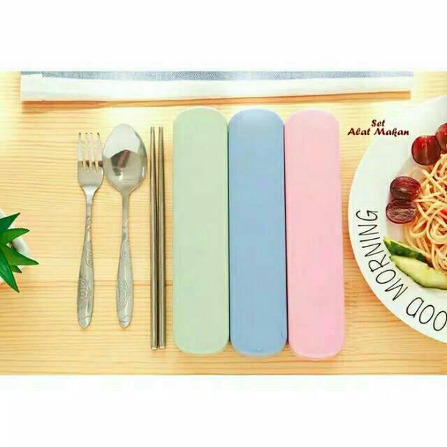 Jual Alat Makan Set Pribadi Stainless + Gelas Lipat Stainless | Shopee ...