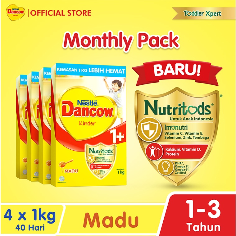 Jual Dancow Monthly Pack - Dancow 1+ Susu Pertumbuhan 1-3 Tahun Rasa ...