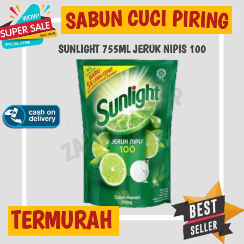 Jual Sunlight Sabun Cuci Piring Jeruk Nipis 100 Refill 755ml | Shopee Indonesia