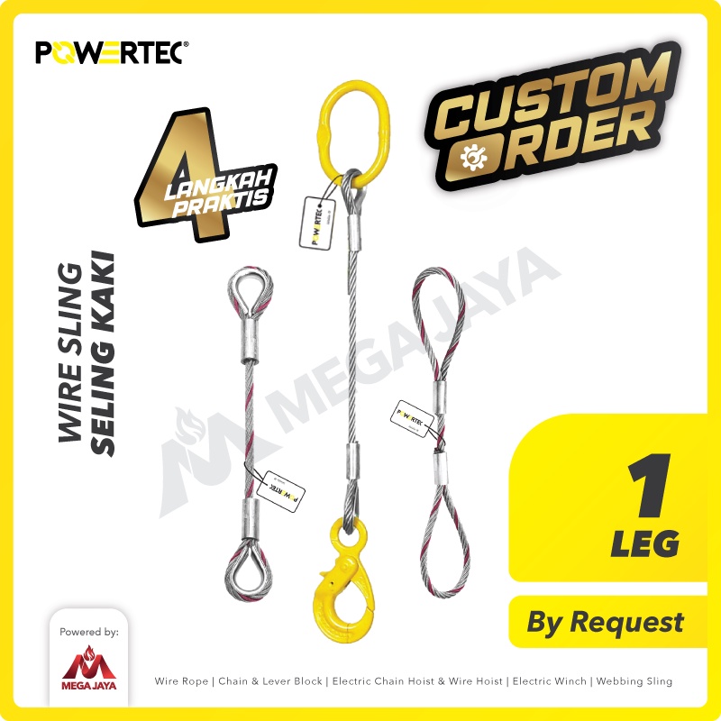 Jual POWERTEC Wire Sling 1 Leg / Seling 1 kaki - Custom Order | Shopee ...