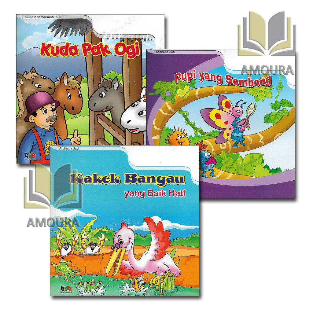 Buku Cerita Binatang Fabel Anak Bergambar Warna Kertas Matt Paper Tebal ...