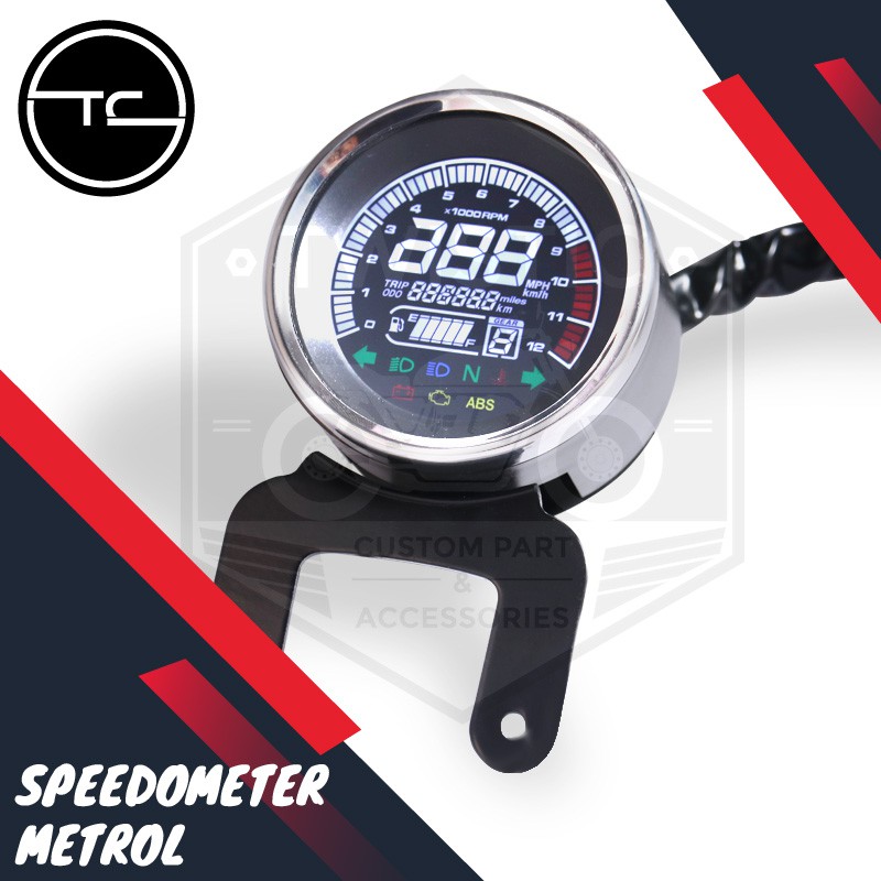 Jual Speedometer Digital Metrol Motor Custom Bobber Universal Indonesia ...