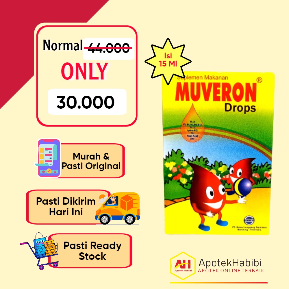 Jual Muveron Muperon Muferon Sirup 100 ml Drop 15ml Multivitamin Zat ...