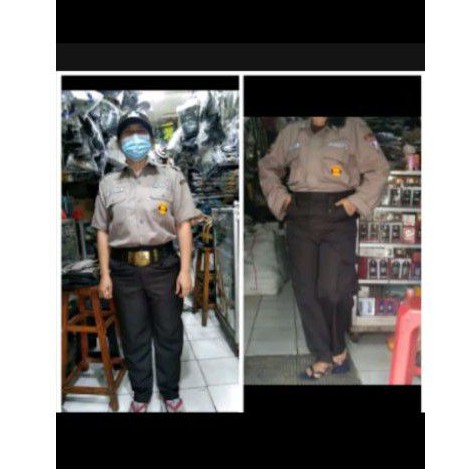 Jual seragam satpam setelan PDH security coklat 2021 cowok-cewek | Shopee Indonesia