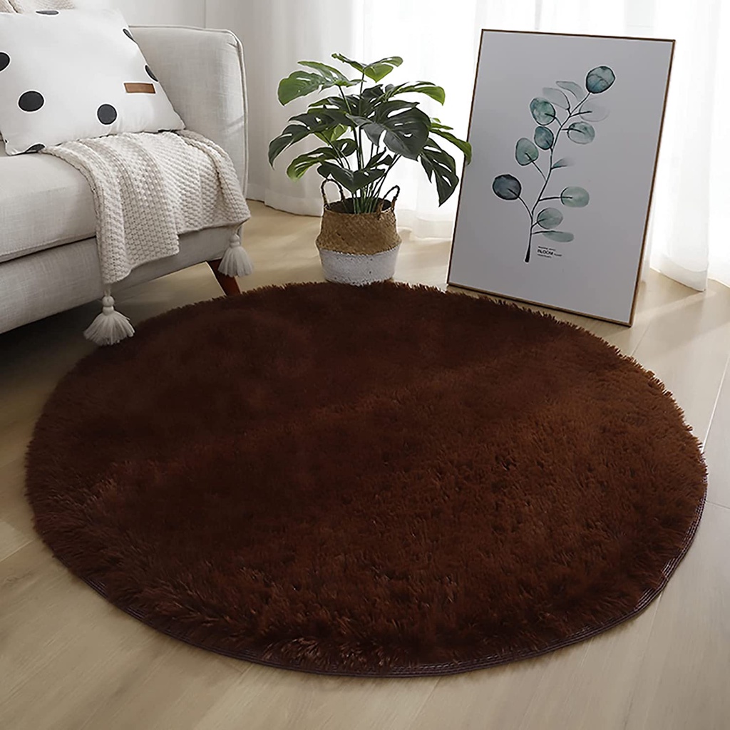 Jual Ambal Karpet Bulu Bulat Lantai Kamar Tidur Ruang Tamu Aesthetic ...