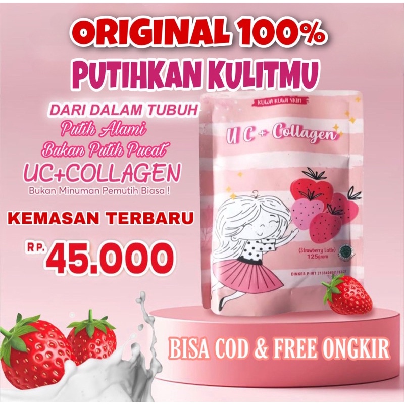 Jual UC Collagen Kuwa Kuwi Skin MINUMAN SUSU STRAWBERRY / PEMUTIH BADAN ...
