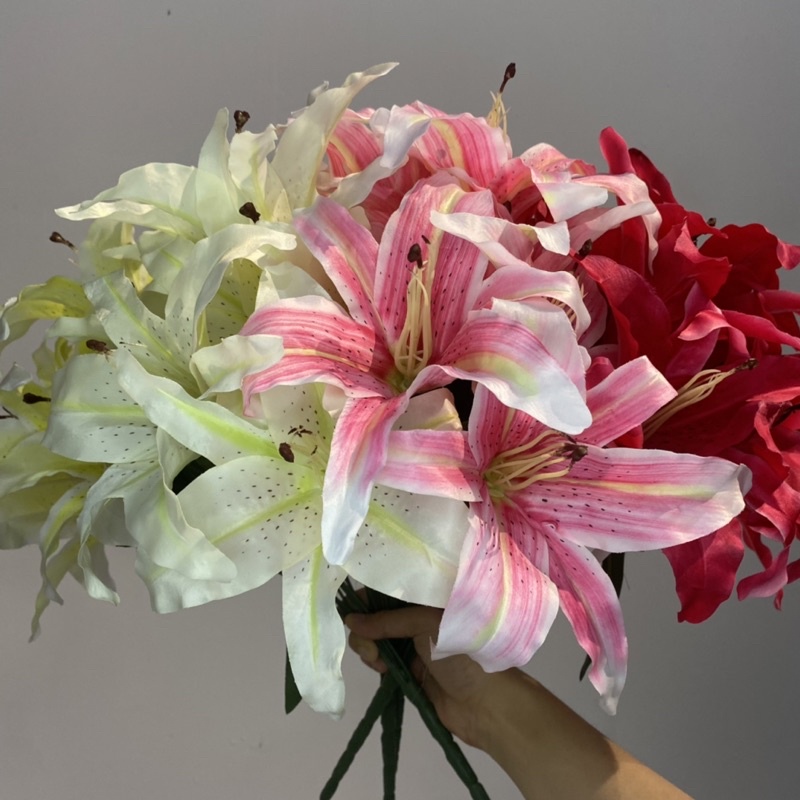 Jual Bunga Artificial Dekorasi Lily 9 Cabang Premium Indonesia|Shopee ...