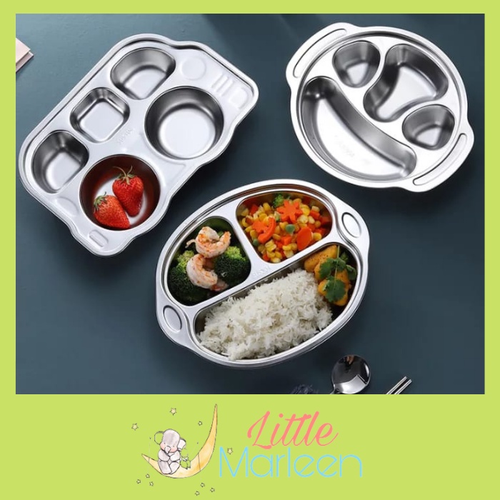 Jual Kids Bento Plate / Piring Makan Anak Sekat Bento Stainless Steel ...
