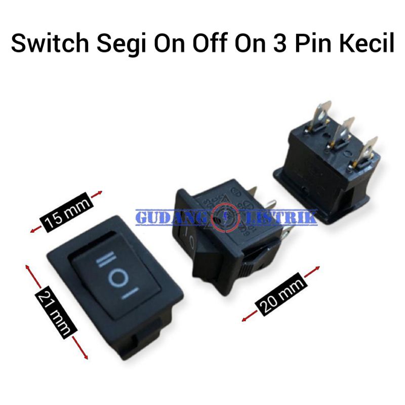 Jual Switch Saklar Tombol On Off On Segi Kecil 3 Pin 6A 250VAC | Shopee ...