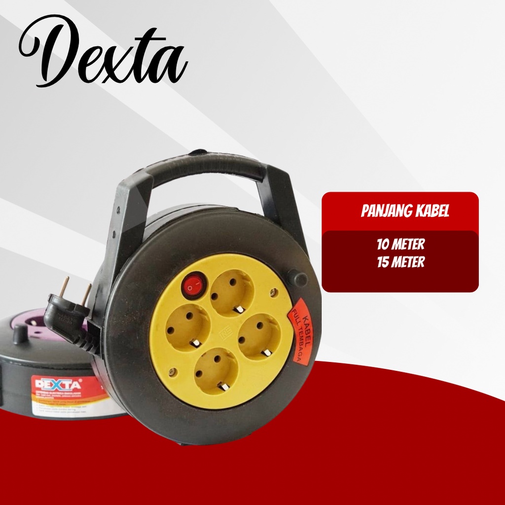Jual DEXTA KABEL ROLL OLOR ROL KABEL BOX KABEL DEXTA 15 METER 15M DX-15 + LAMPU SAKLAR ON OFF ...