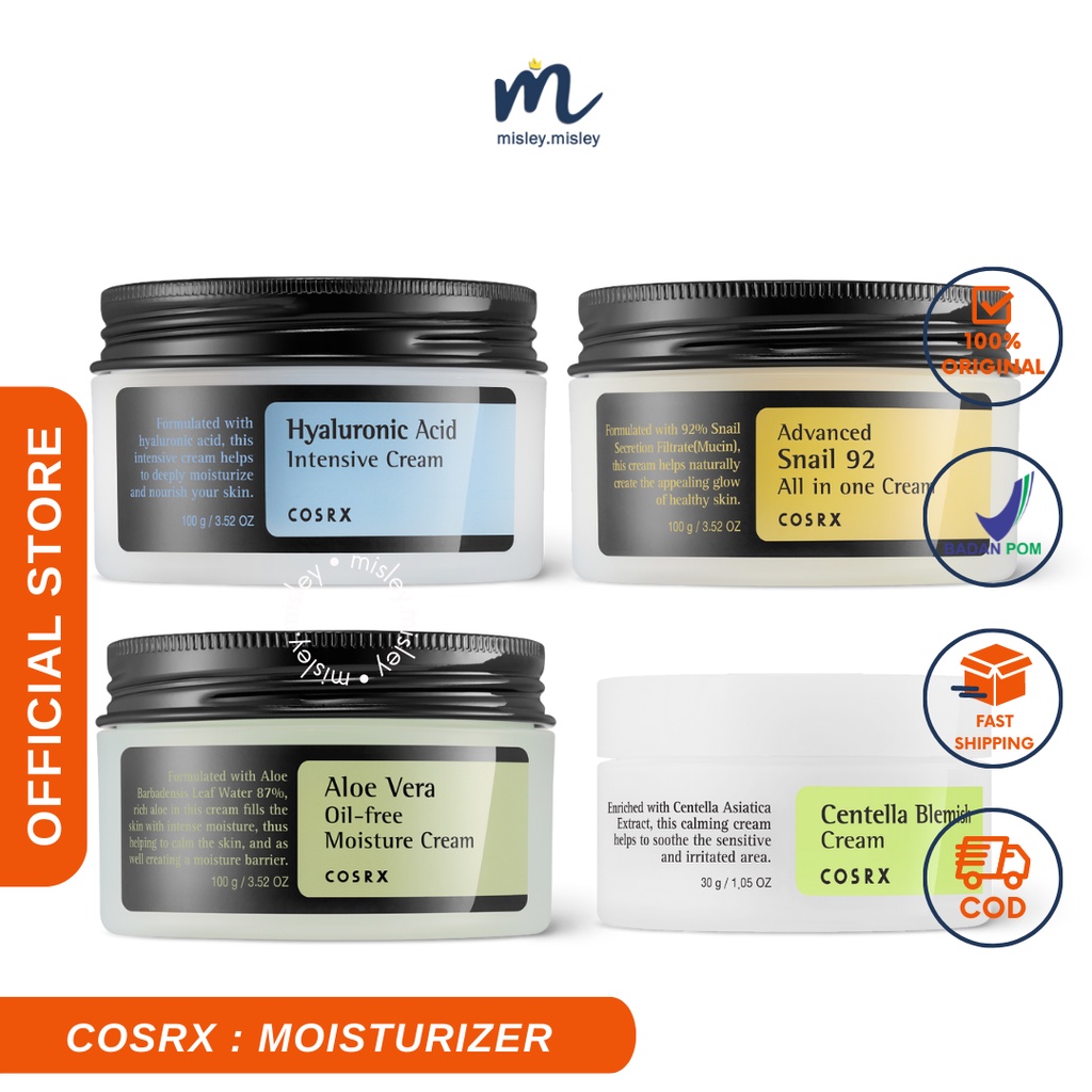 Jual MISLEY - COSRX Cream Original (Hyaluronic Acid / Snail / Aloe Vera / Centella) - Cosrx ...