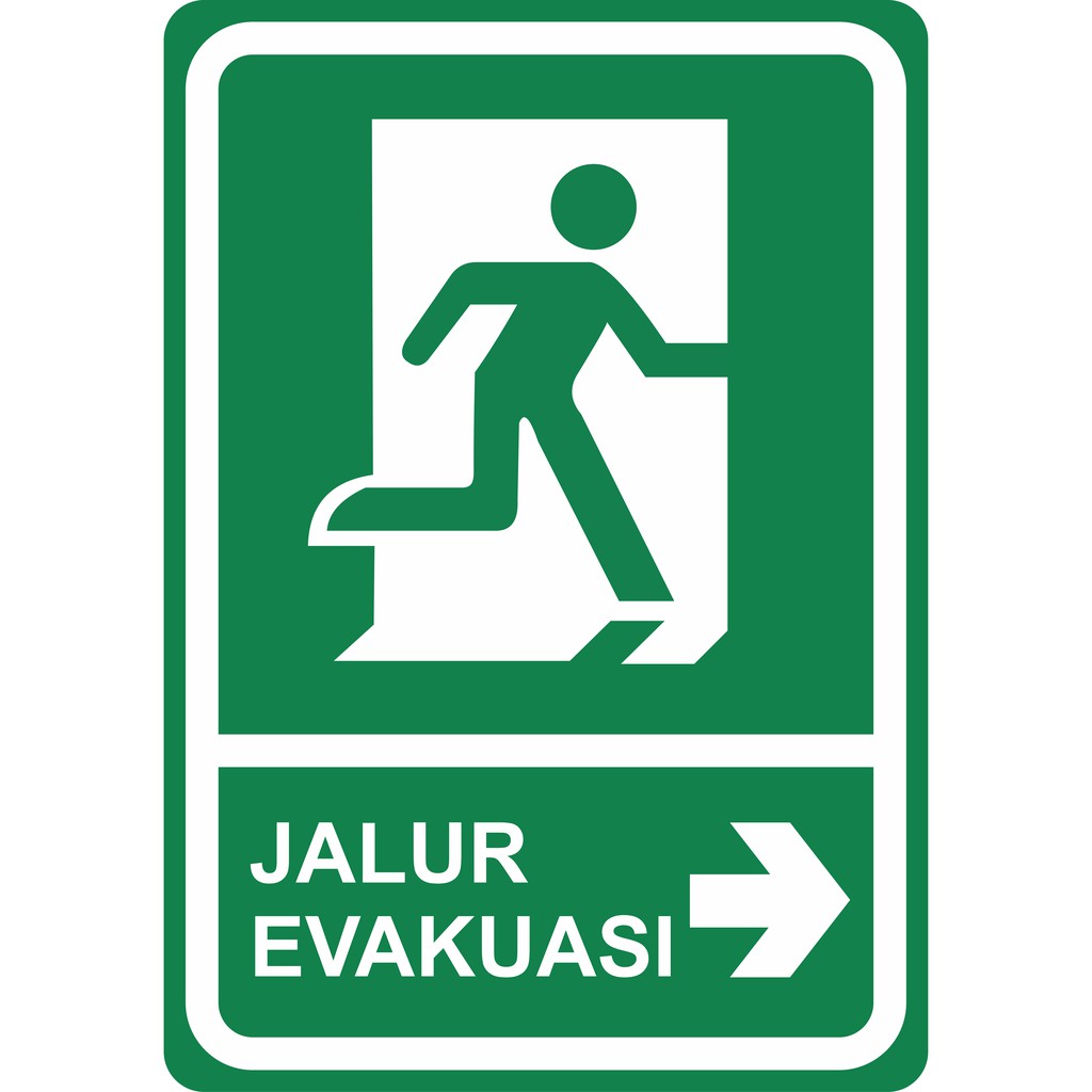 Jual Rambu Jalur Evakuasi - Kotak 35cm x 50cm Plat Alumunium | Shopee ...