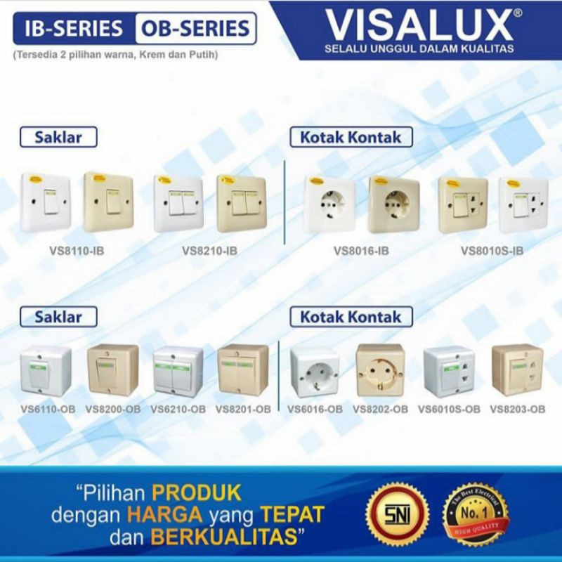Jual Visalux OB Saklar engkel/ OB Saklar Seri/OBSaklar Stop Kontak/OBStop Kontak + Saklar Lampu ...