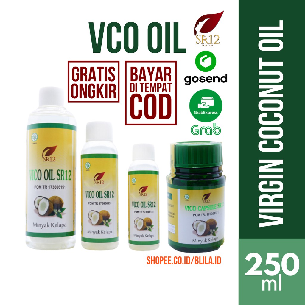 VCO OIL SR12 VICO VIRGIN COCONUT OIL 60 100 250 ml Kapsul MINYAK KELAPA ...
