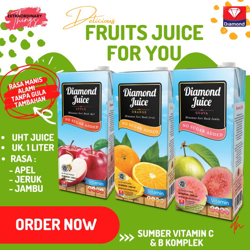 Jual Diamond Juice UHT tanpa gula tambahan | Shopee Indonesia