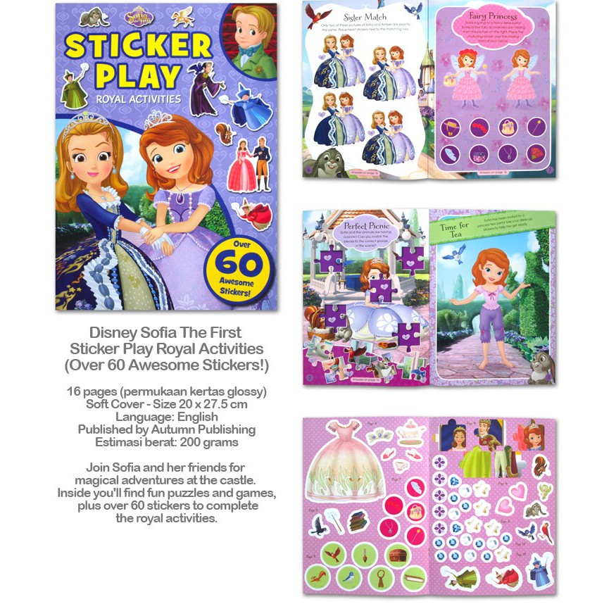 Jual Disney Sofia The First Sticker Play Royal Activities (Over 60 ...