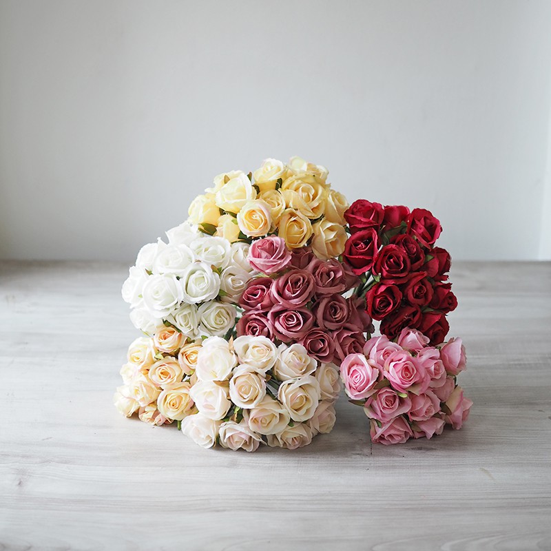 Jual Bunga Artificial Mawar Mini Ikat (B19023) | Shopee Indonesia