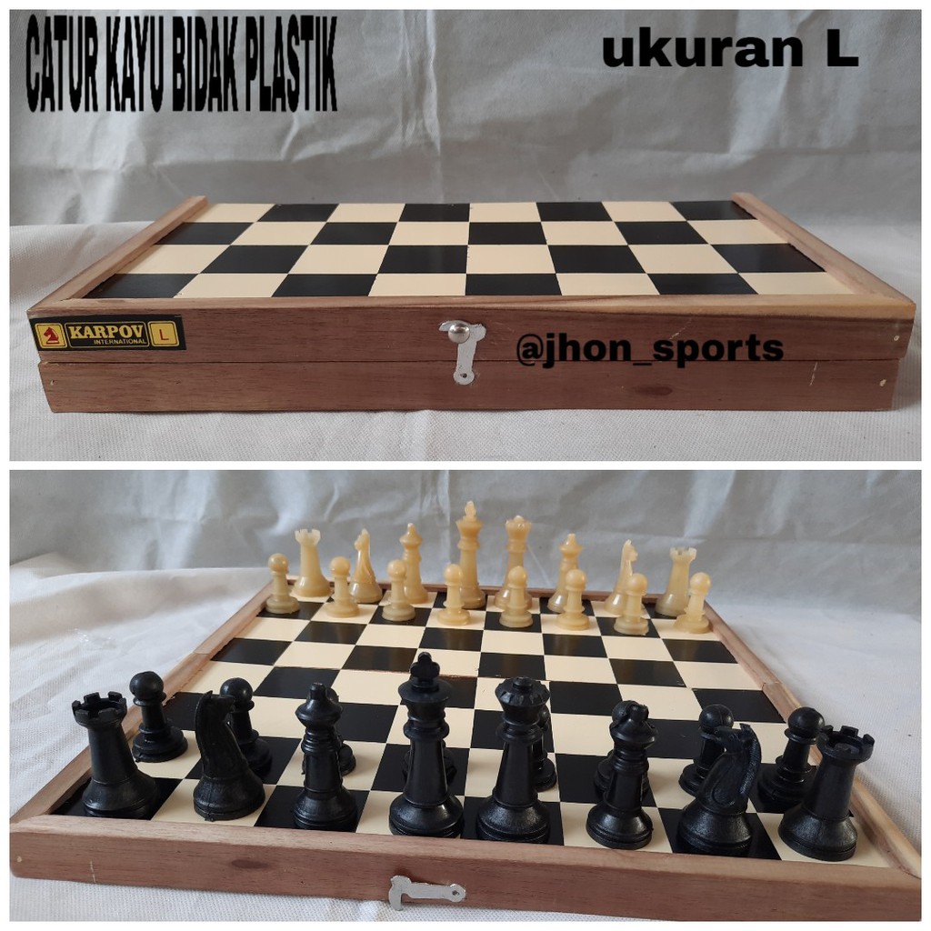 Jual PAPAN CATUR KAYU BIDAK PLASTIK UKURAN L (36X36 CM) Indonesia ...