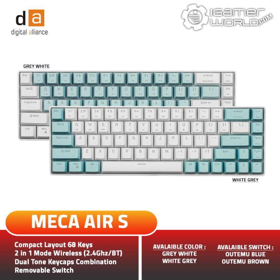 Jual Digital Alliance Meca Air S 2.4Ghz Wireless / BT Gaming Keyboard ...