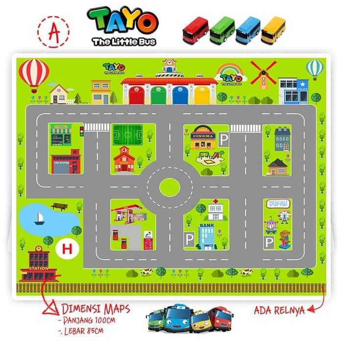 Jual Mainan arena jalanan mainan murah mainan MAPS TAYO AJA | Shopee ...