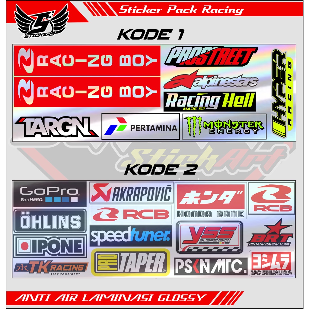 Jual Stiker Pack Sponsor Racing Hologram Stiker Helm Stiker Hitz Stiker ...