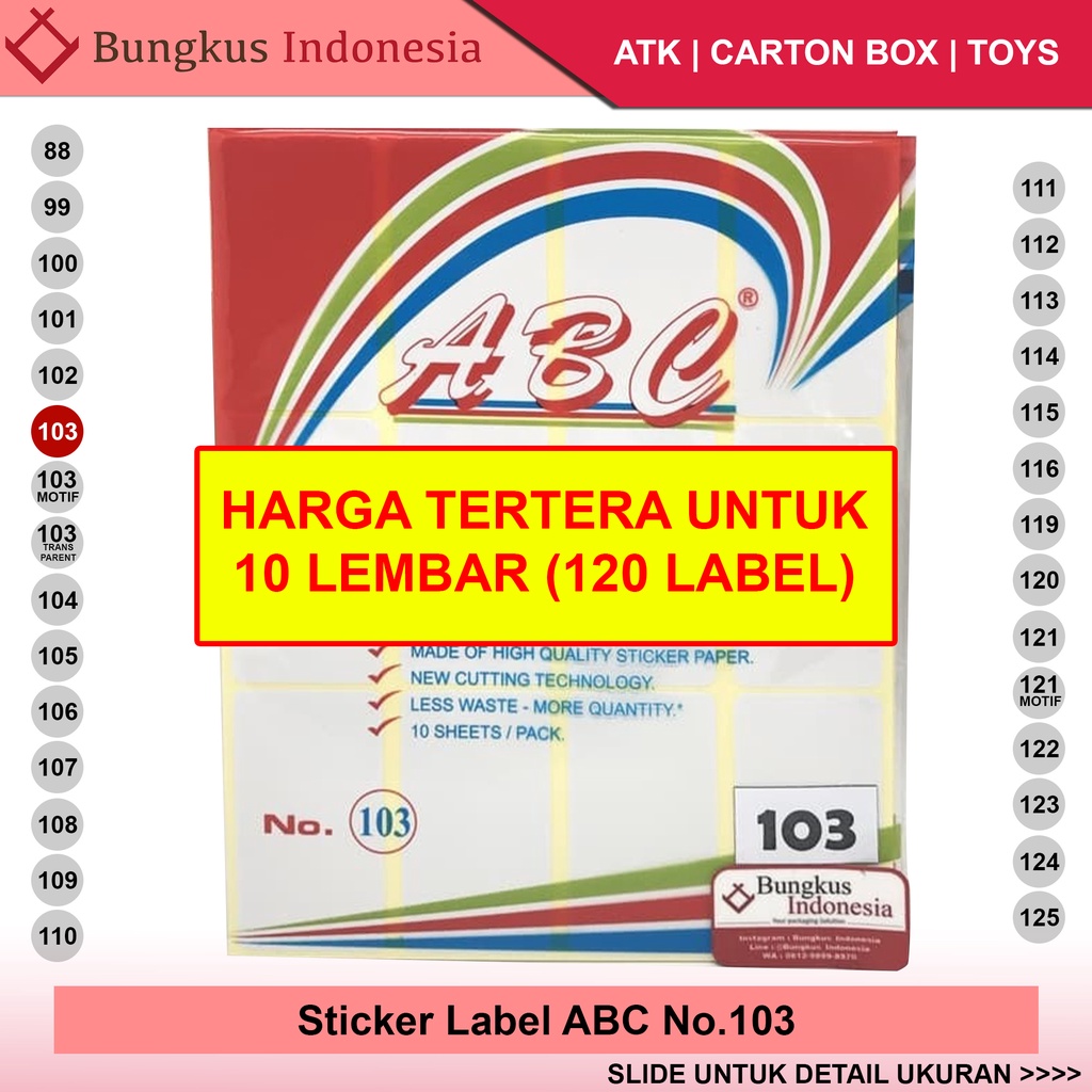 Jual Stiker Label 103 ABC / Label Undangan Indonesia|Shopee Indonesia