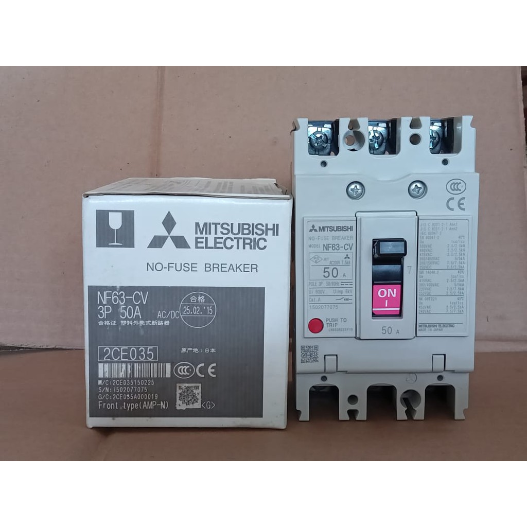 Jual MCCB NO FUSE BREAKER/NFB 50A NF63-CV 3PHASE MITSUBISHI ELECTRIC Indonesia|Shopee Indonesia