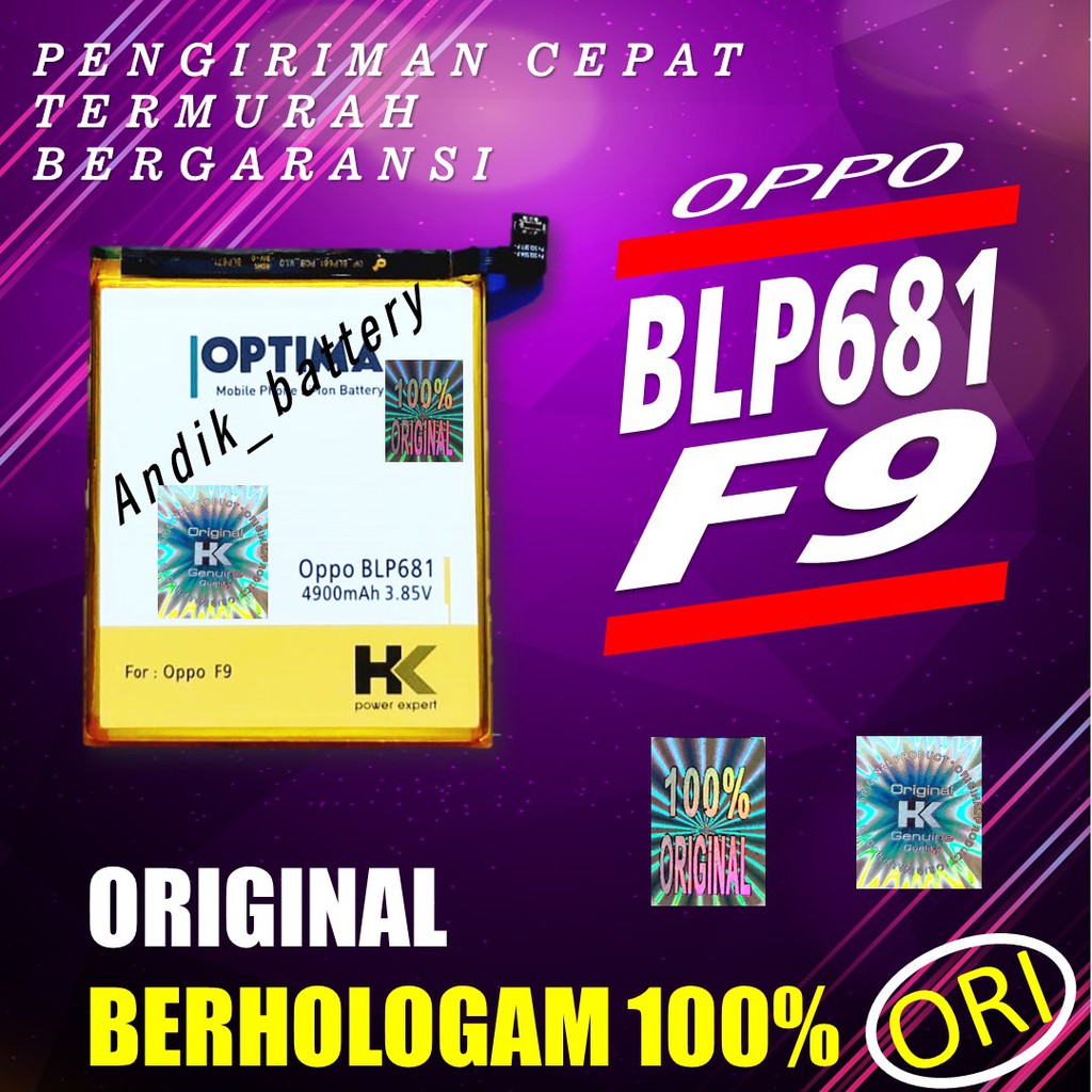 Jual HK BLP681 BATERAI OPPO F9 BLP 681 DOBEL POWER HK | Shopee Indonesia