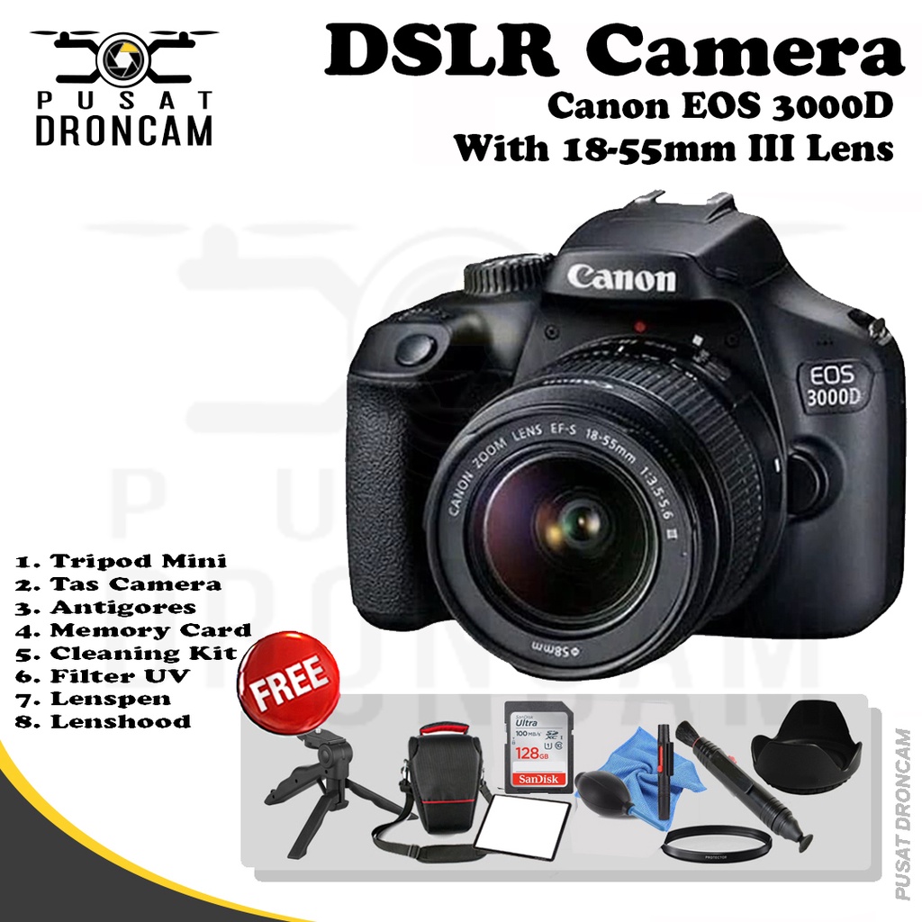 Jual Canon EOS 3000D Kit 18-55mm III - Camera DSLR Canon EOS 3000D ...