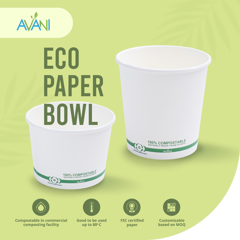 Jual Avani - Paper Bowl 24 oz Mangkuk Take Away Eco Friendly Mangkuk ...