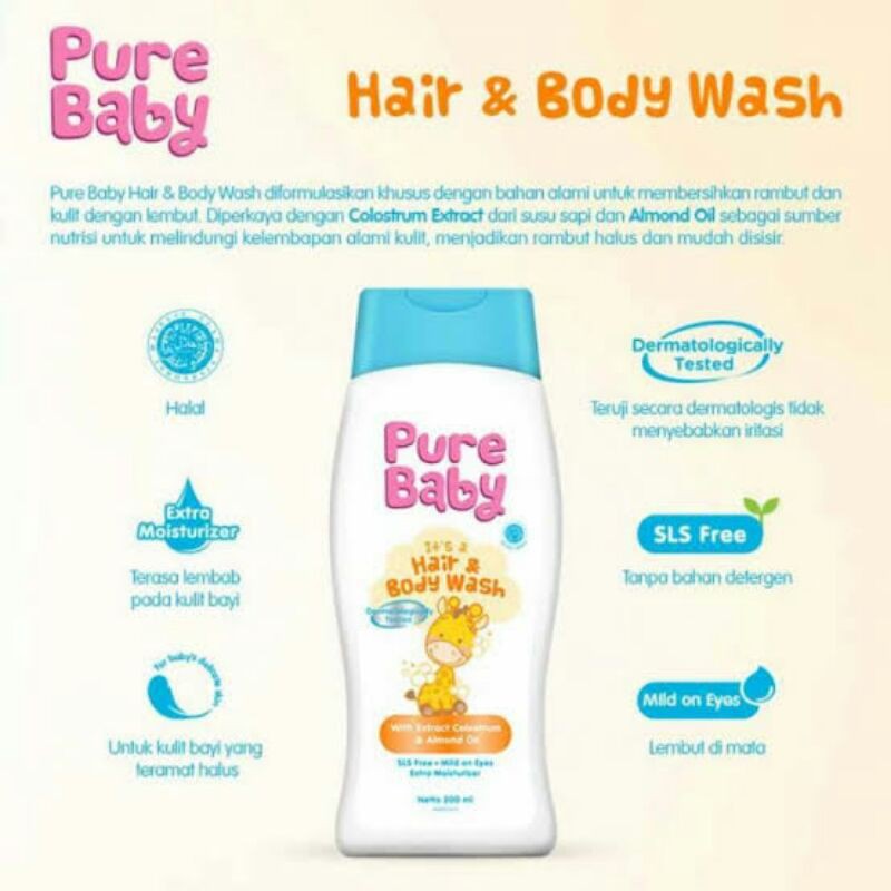 Pure Baby Hair & Body Wash 200ml | Shopee Indonesia