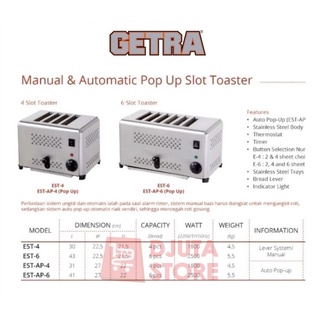 Jual GETRA EST-AP-6 POPUP SLOT TOASTER (PEMANGGANG ROTI 6 SLOT ...