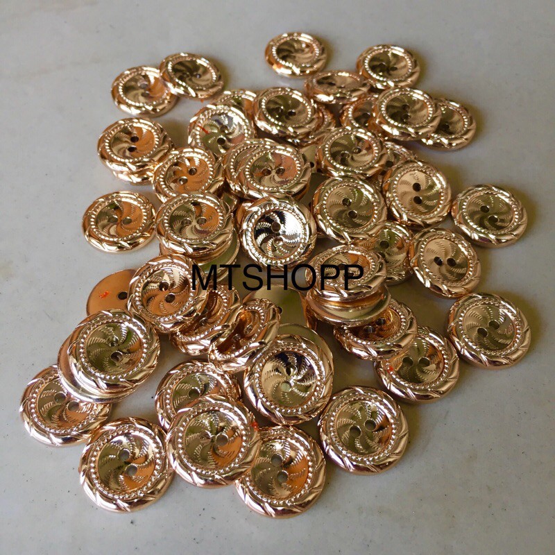 Jual Kancing baju gepeng warna emas M kipas berukuran 18mm-isi 12- 100 ...