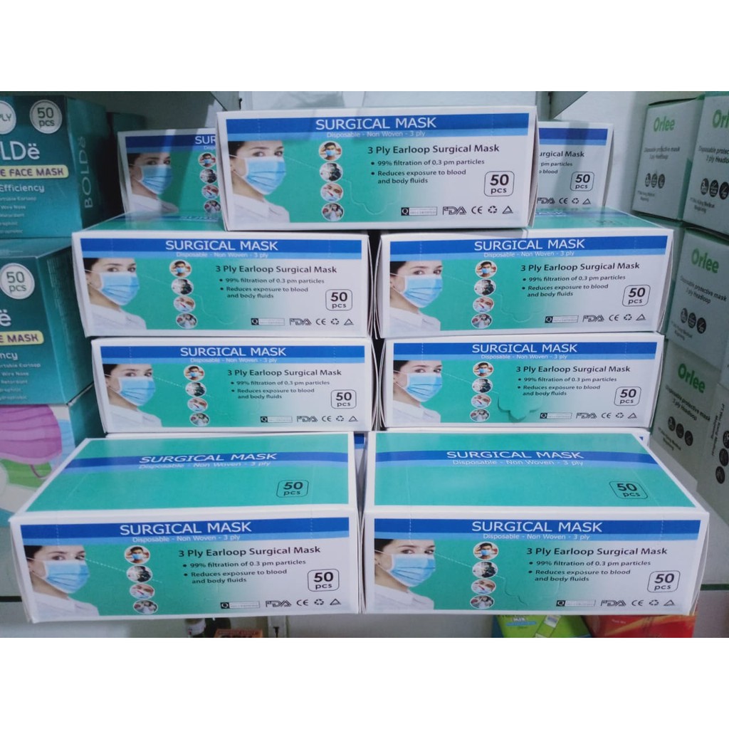 Jual Masker kesehatan | surgical mask 3ply 50 lembar | Shopee Indonesia