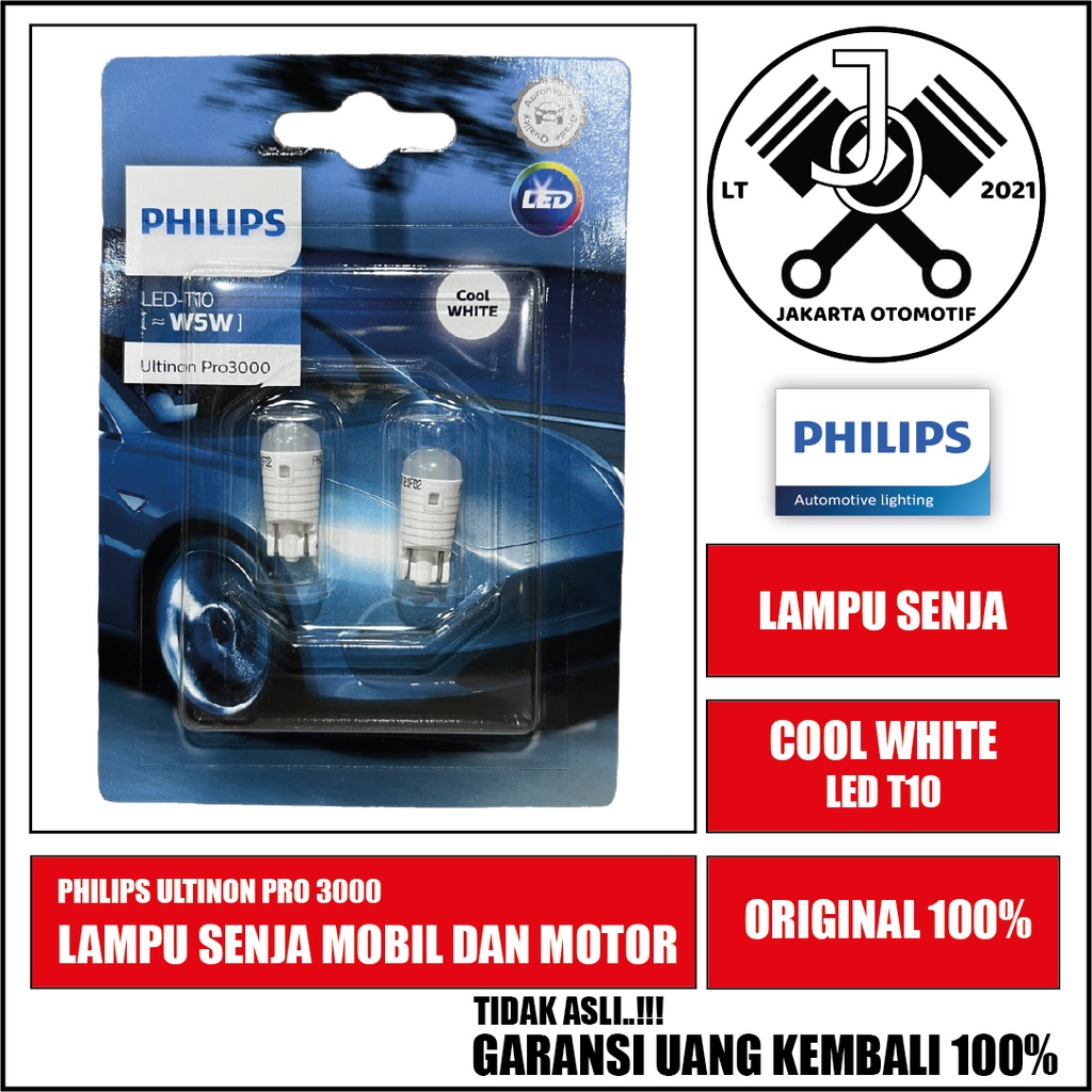 Jual Philips LED Ultinon Pro3000 W5W Cool White - Lampu senja Mobil dan Motor Terbaik Original ...