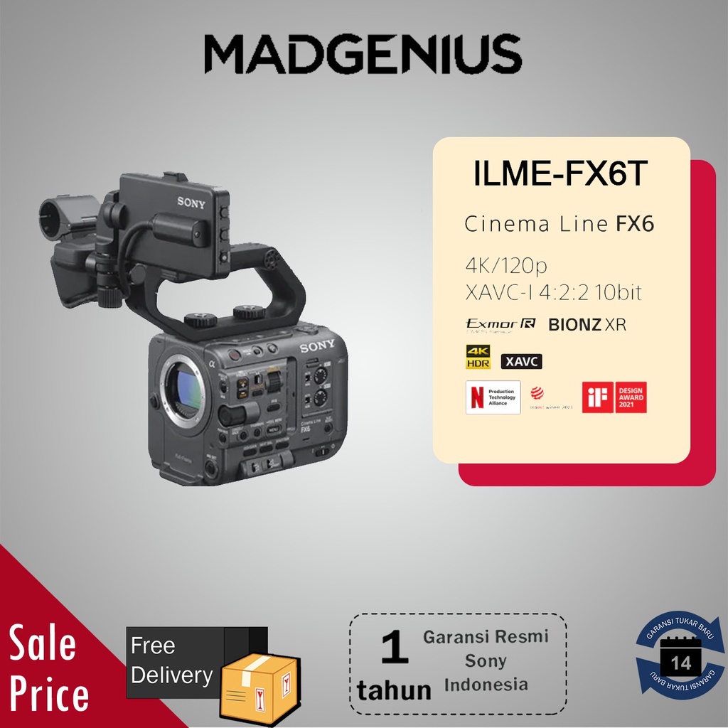 Jual SONY CENTER ILME-FX6T / Kamera FX6 Cinema Line Full-frame / Sony PXW FX6 Cinema Camera Body ...