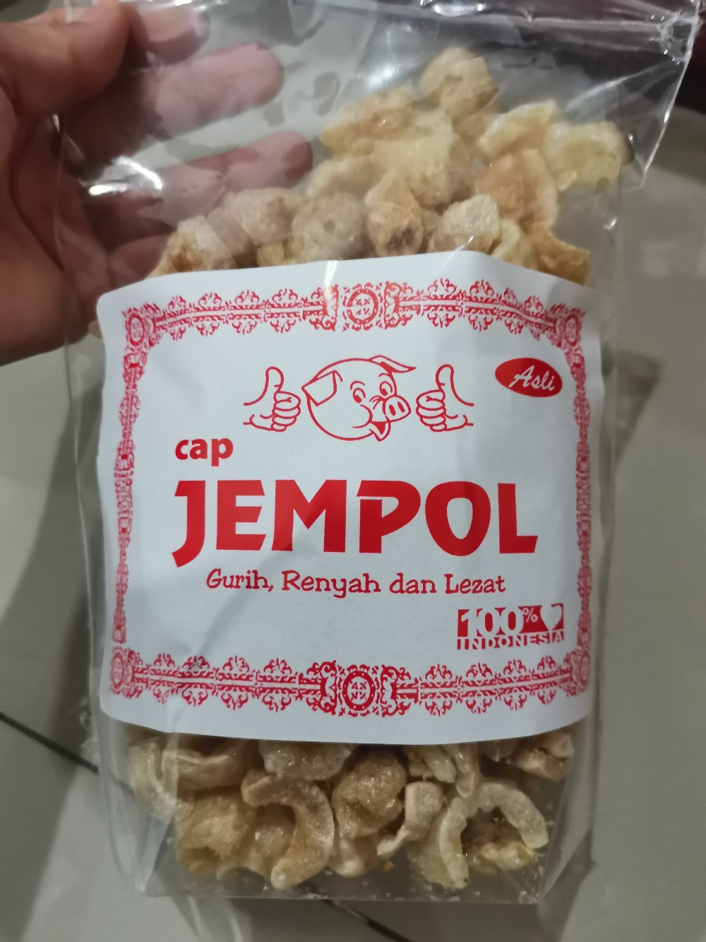 Kerupuk Babi Cap Jempol Asli 110 gr. non halal | Shopee Indonesia