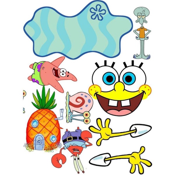 Jual TOPPER SPONGEBOB TANGAN PANJANG/ TOPPER TEMA SPONGEBOB / TOPPER ...