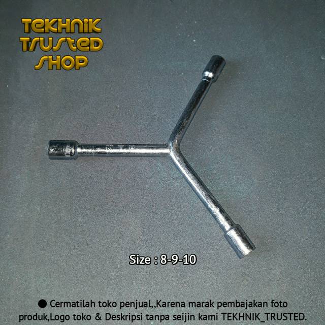 Jual Kunci sok sock y segitiga 8x9x10 besi chrome/KTP | Shopee Indonesia