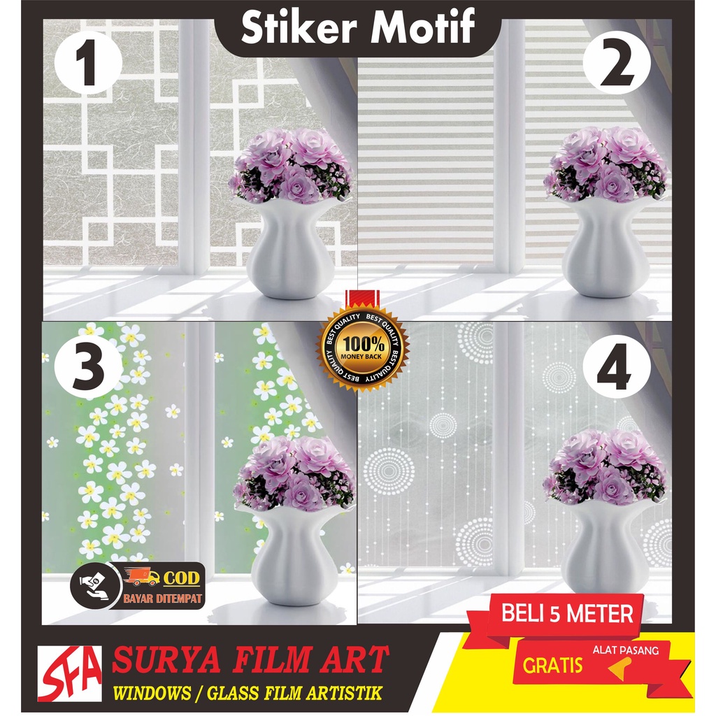 Jual STIKER KACA MOTIF L90X50CM/WALLSTIKER KACA | Shopee Indonesia