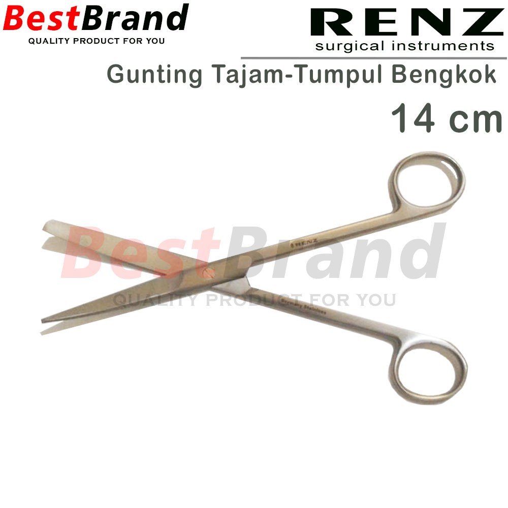 Jual RENZ Gunting Operasi Tajam Tumpul Bengkok 14cm | Shopee Indonesia